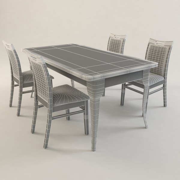 3d table chair dining
