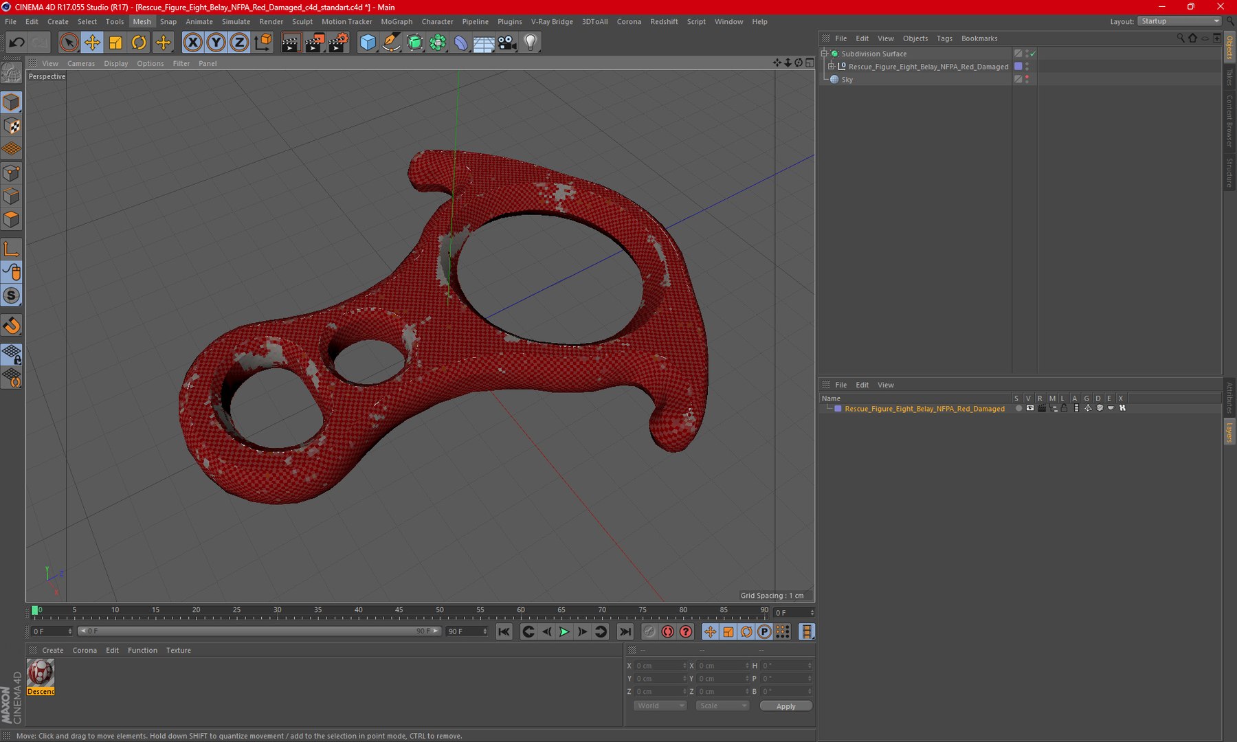 Rescue Figure Eight Belay NFPA Red Damaged 3D Model - TurboSquid 2190552