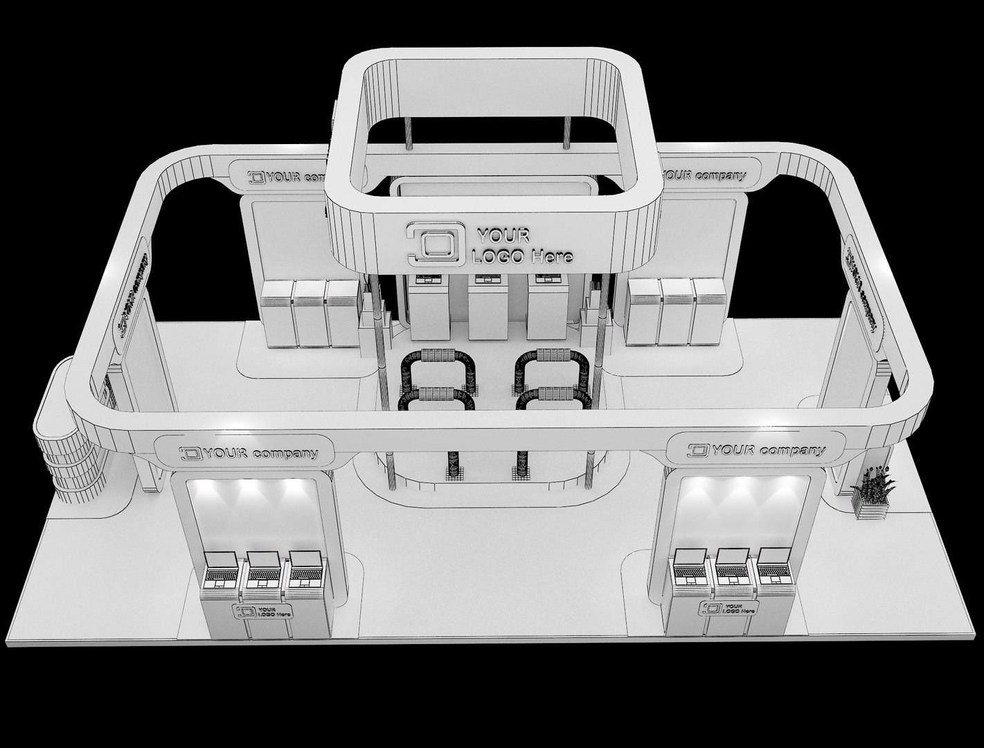 Booth Exhibition Stand c40 3D model - TurboSquid 2144525