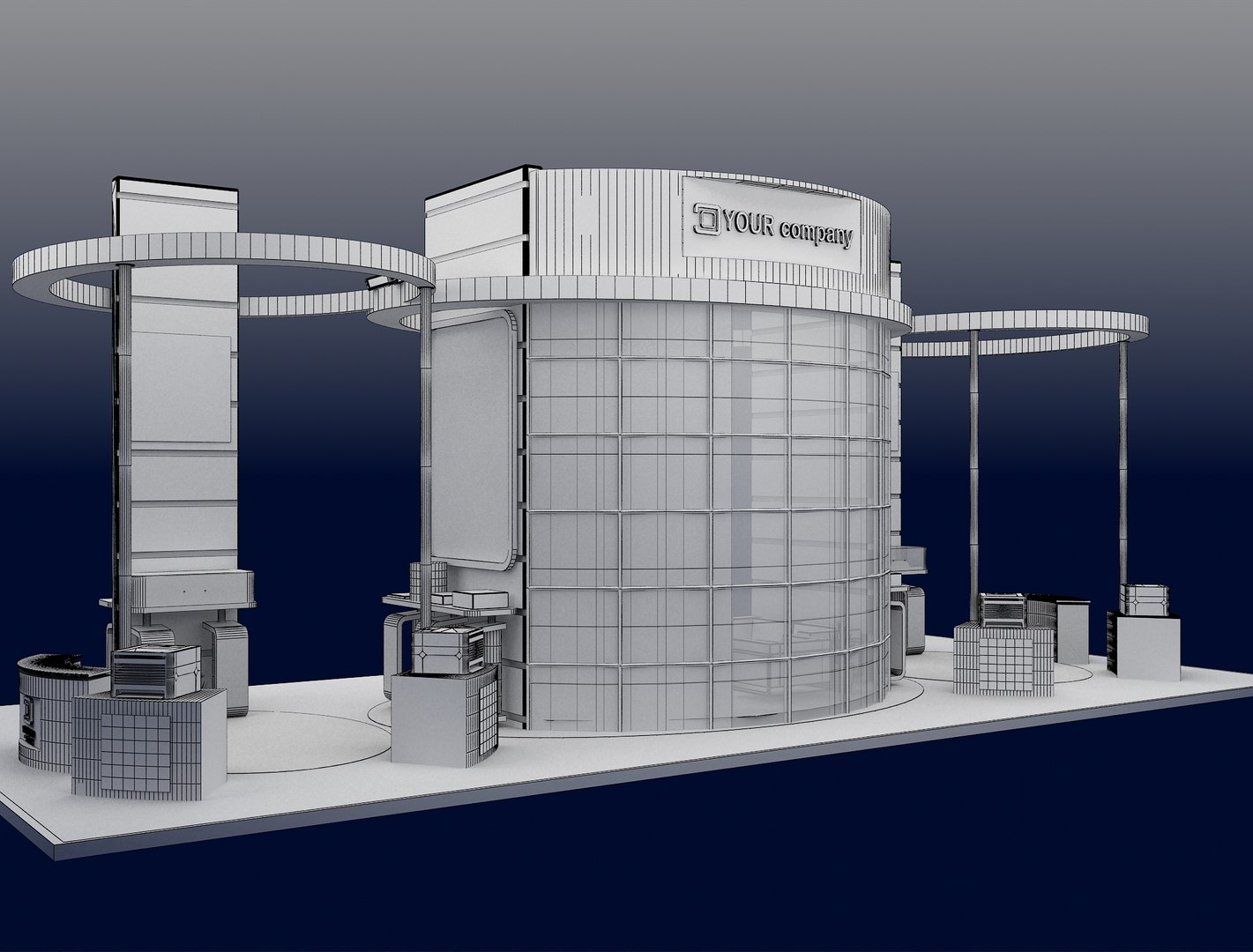 Booth Exhibition Stand c40 3D model - TurboSquid 2144525
