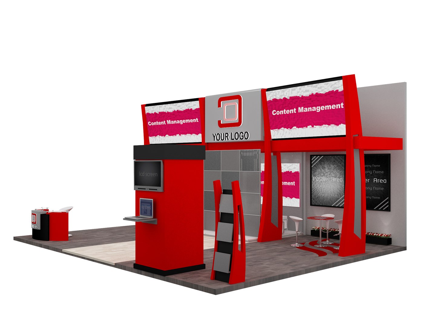 Booth Exhibition Stand c40 3D model - TurboSquid 2144525