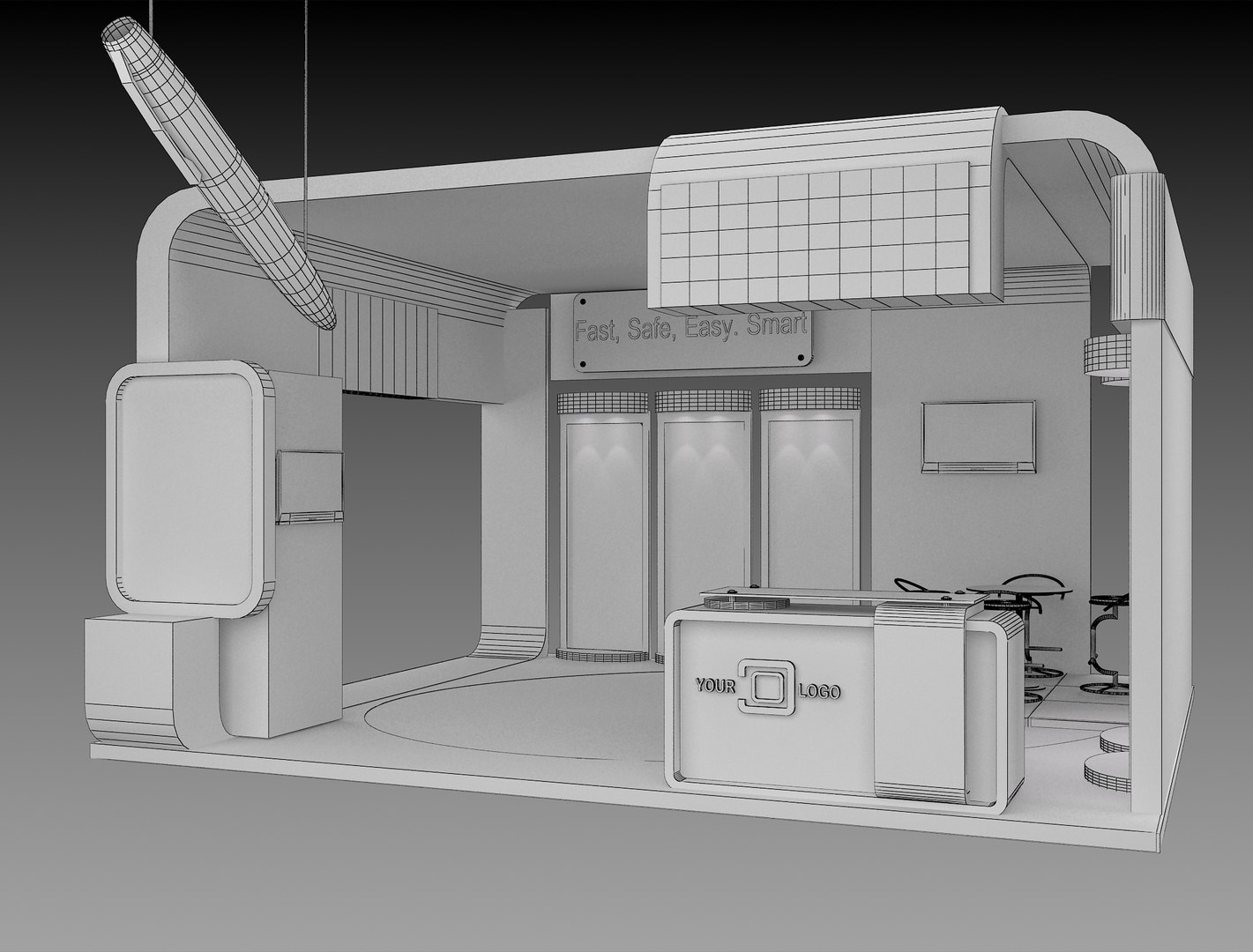 Booth Exhibition Stand c40 3D model - TurboSquid 2144525