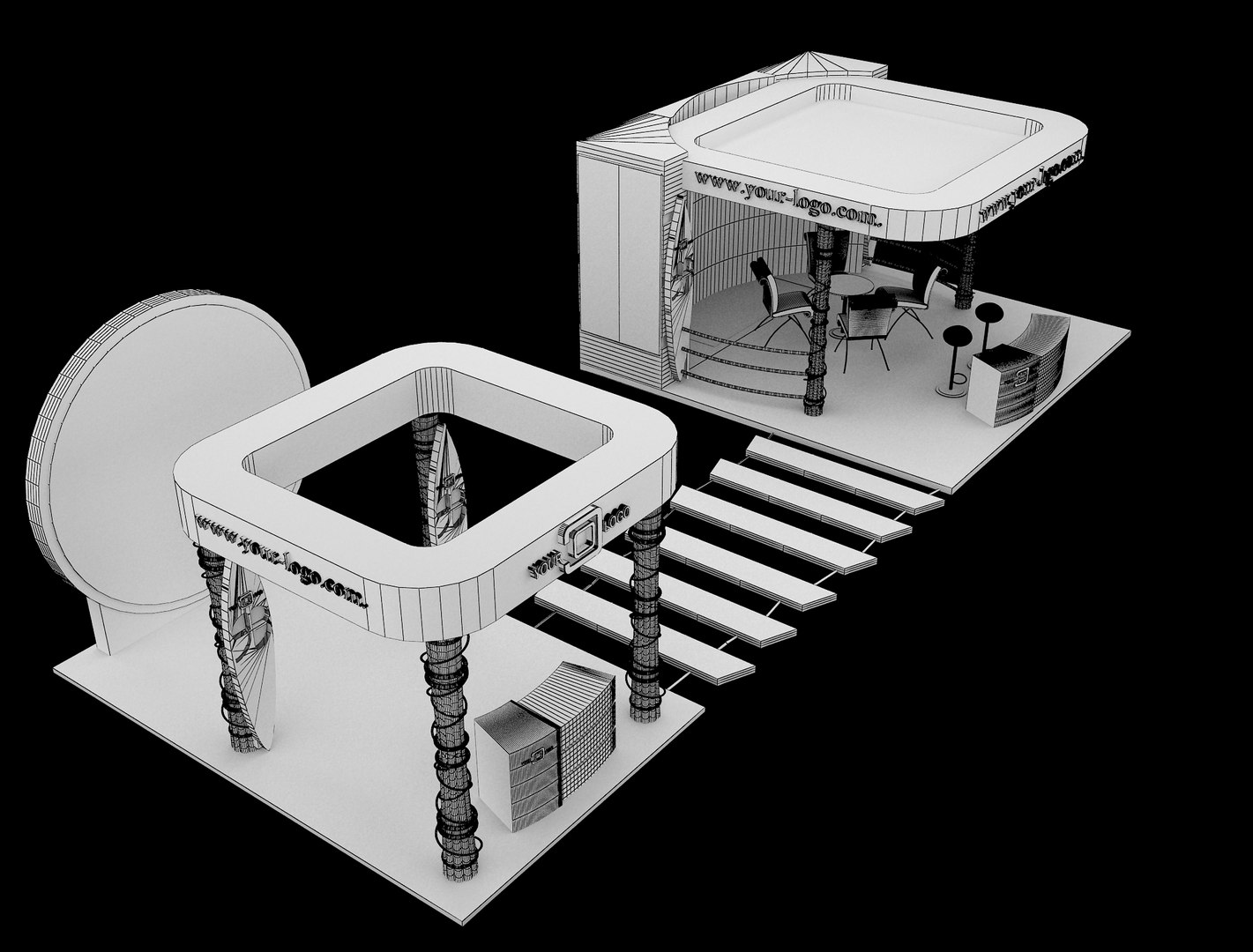 Booth Exhibition Stand C40 3D Model - TurboSquid 2144525