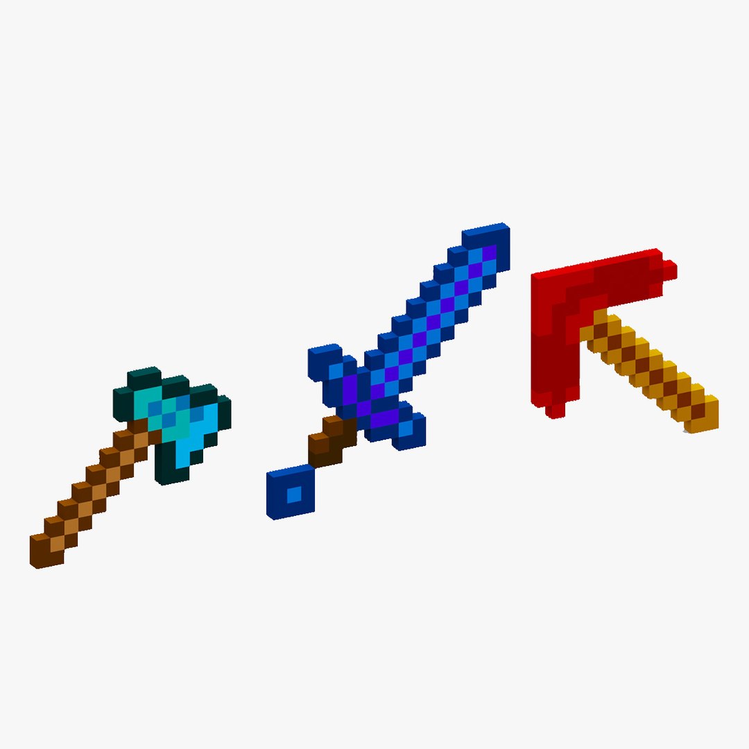 3D Minecraft Sword Pack - TurboSquid 1869603
