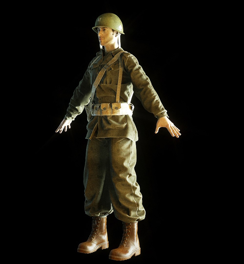 3d obj ww2 soldier