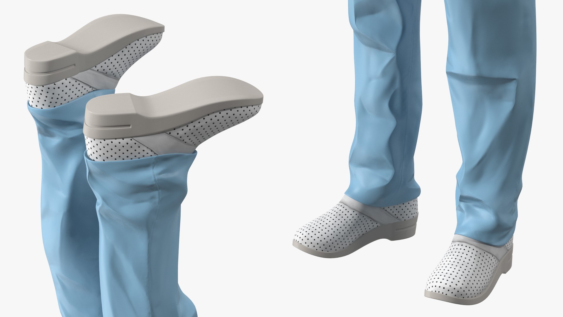 Medical Professional In Scrubs With Stethoscope And Mask Fur 3D ...