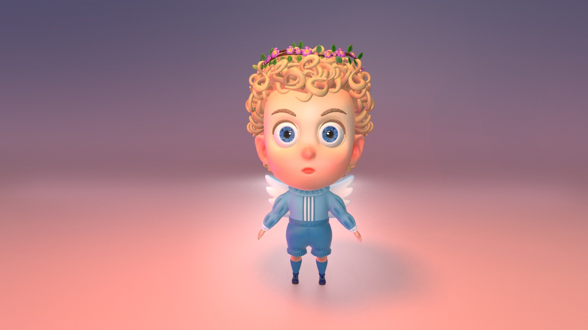 3D Angel Cute Cartoon Model - TurboSquid 2070590