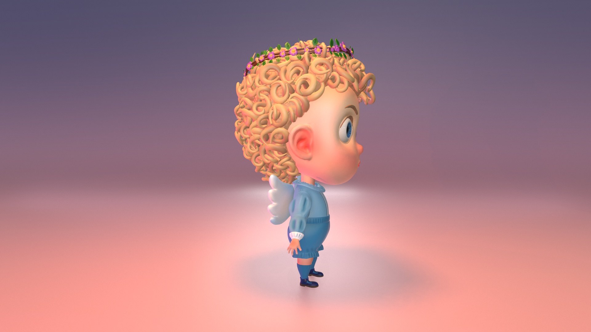 3D Angel Cute Cartoon Model - TurboSquid 2070590