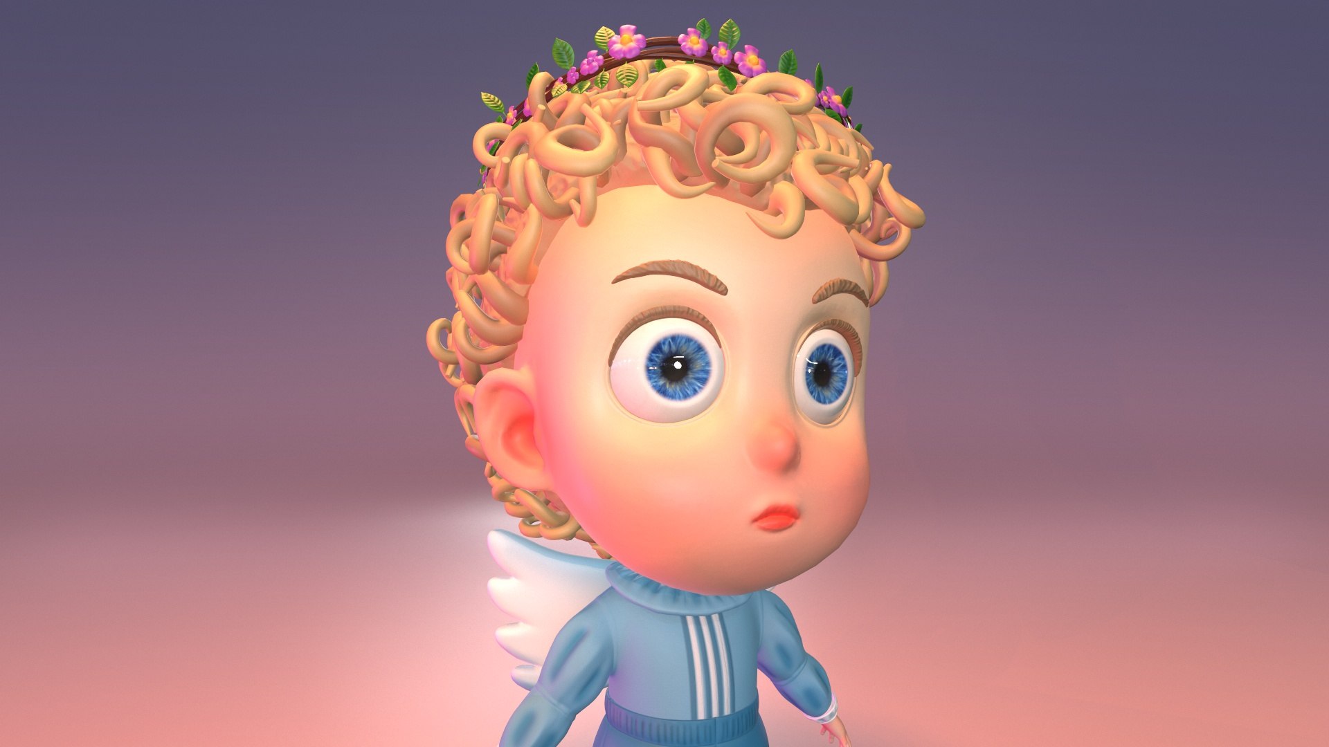 3D Angel Cute Cartoon Model - TurboSquid 2070590