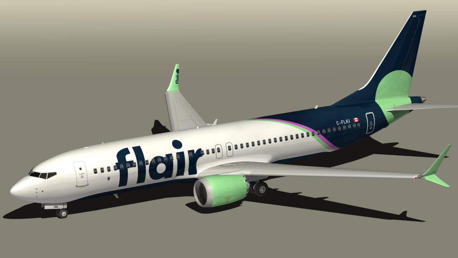 Boeing 737 Max Flair Airlines Model - TurboSquid 1819102