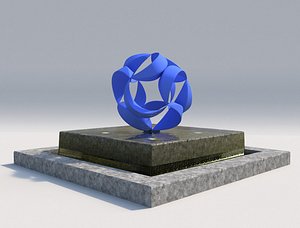 classic fountain water 3d model