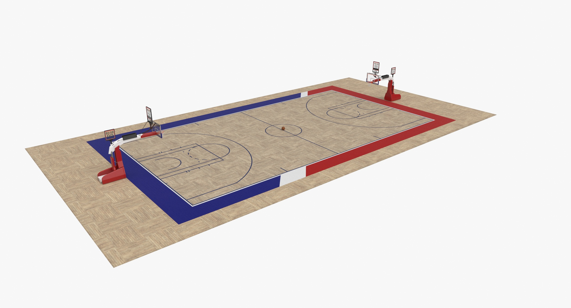 3D Basketball Court And Baskets 03 - TurboSquid 1726502