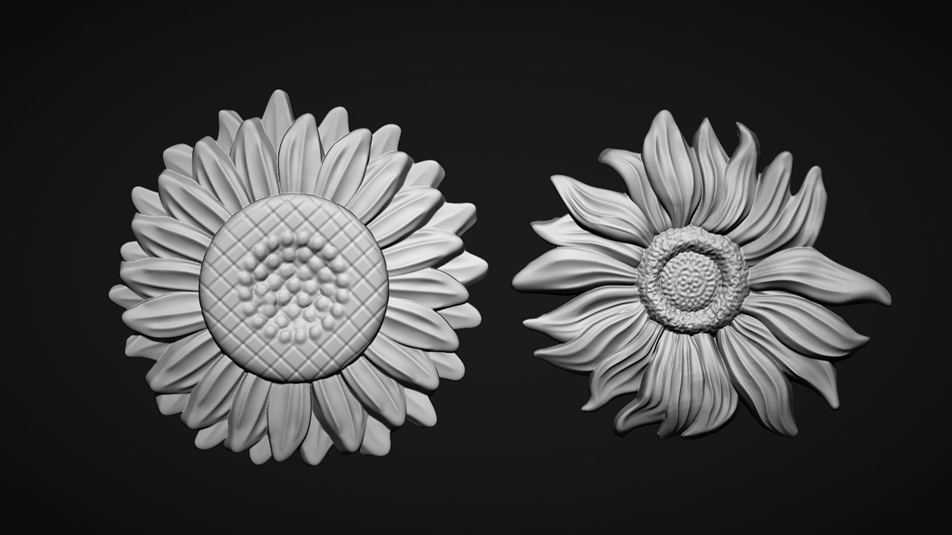 3D Sunflowers Bas Relief 3D Print Model - TurboSquid 2367434