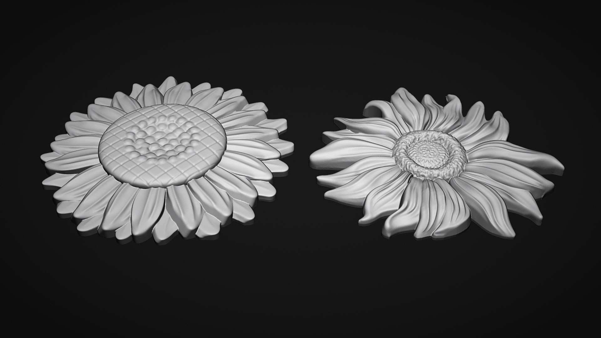 3D Sunflowers Bas Relief 3D Print Model - TurboSquid 2367434