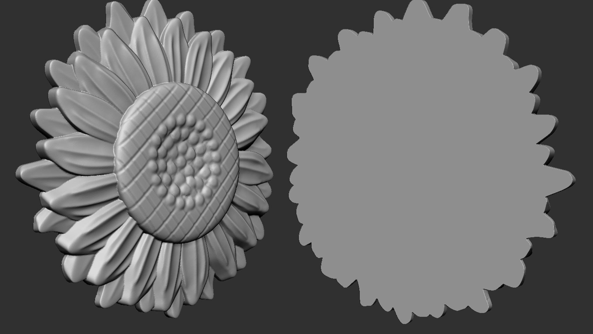 3D Sunflowers Bas Relief 3D Print Model - TurboSquid 2367434