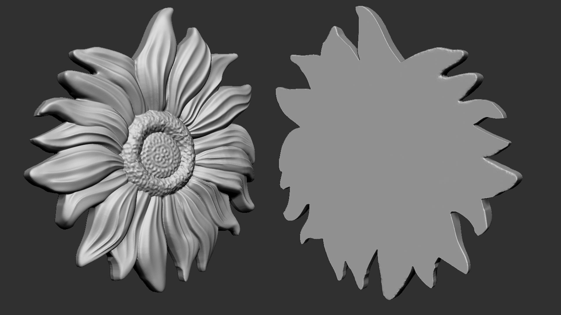 3D Sunflowers Bas Relief 3D Print Model - TurboSquid 2367434