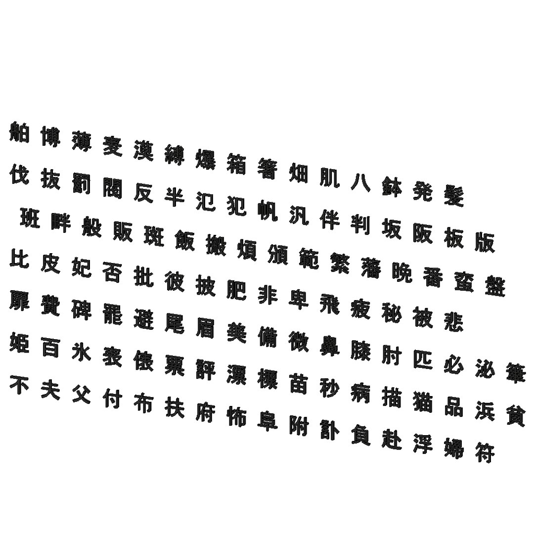 3D Chinese Ms Gothic Font - TurboSquid 1198969