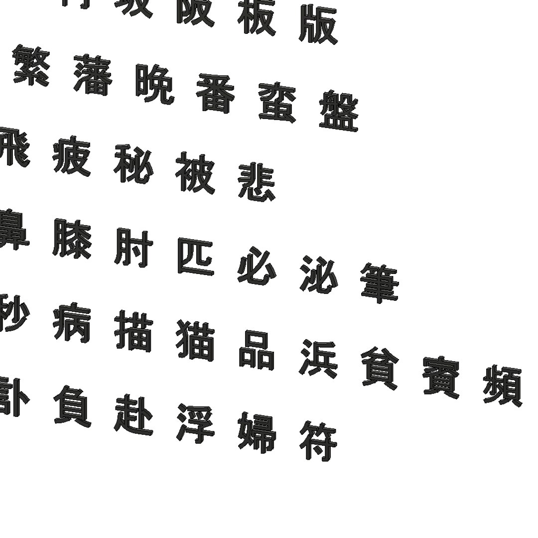 3D Chinese Ms Gothic Font - TurboSquid 1198969