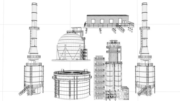 3D model Refinery Modules collection - TurboSquid 1876428