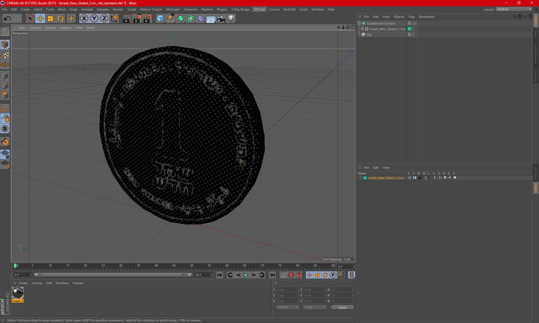 3D Israeli New Shekel Coin - TurboSquid 2190524
