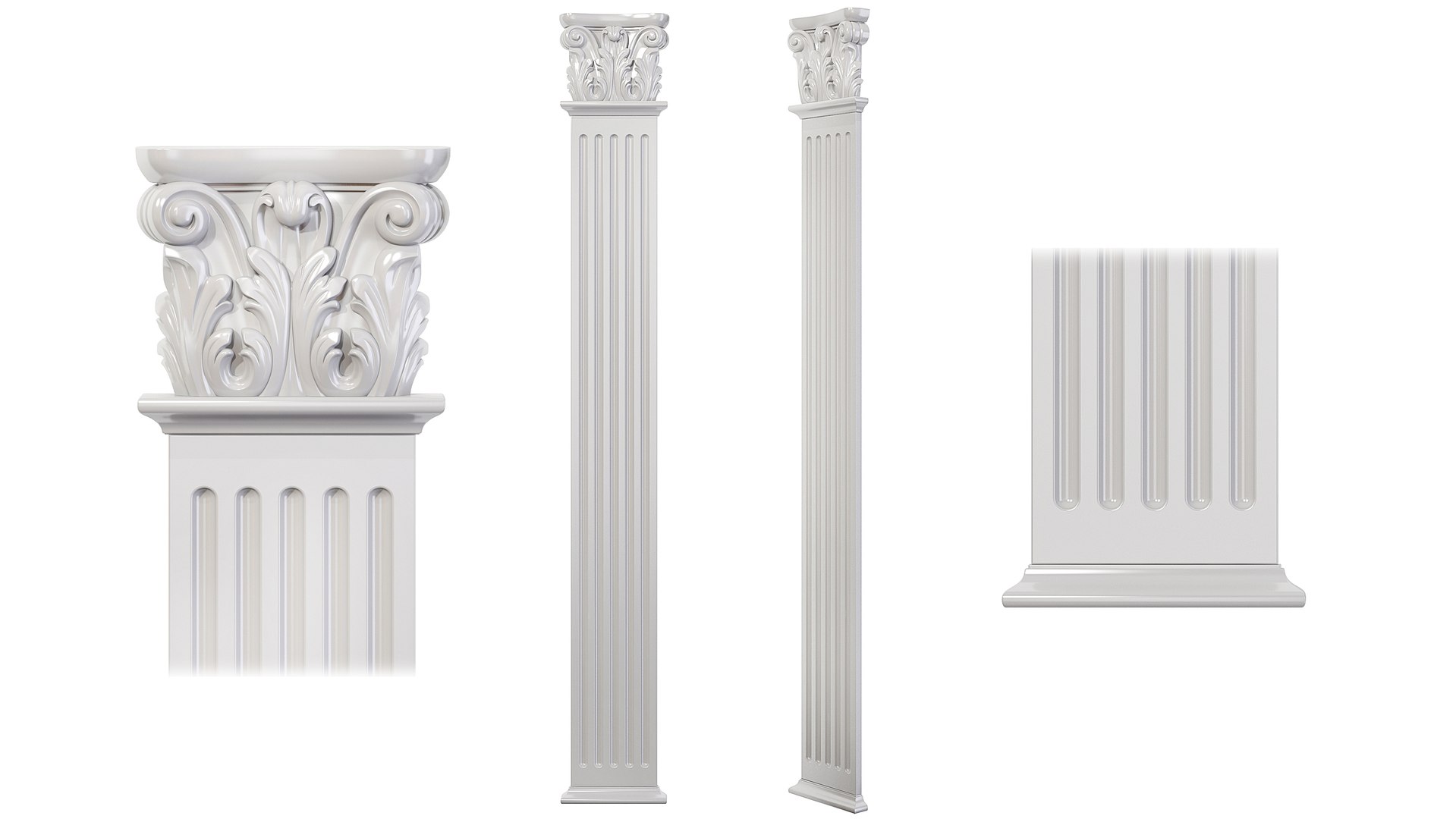 3D Classic Pilaster 01 Model - TurboSquid 2067758