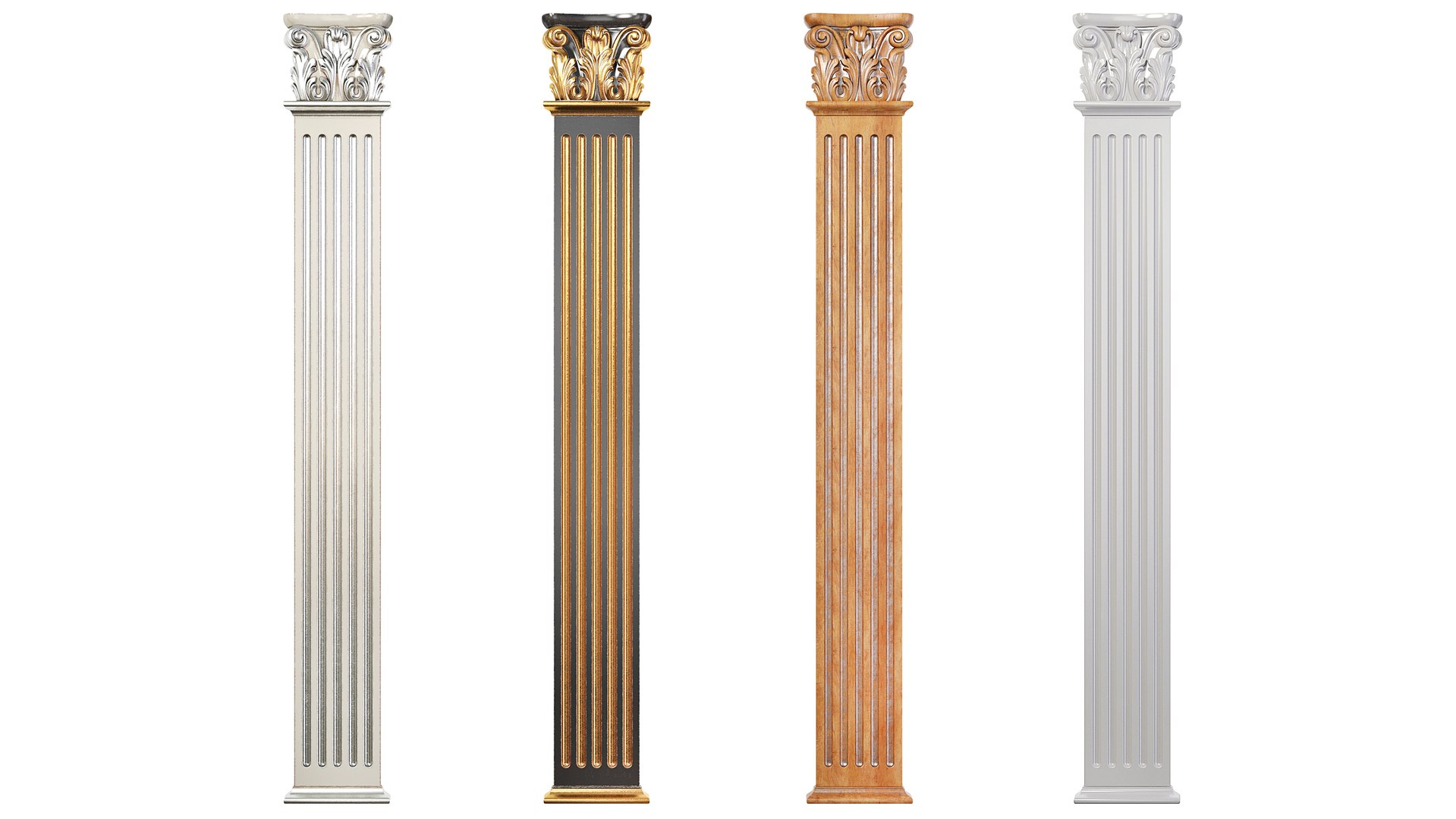 3D Classic Pilaster 01 Model - TurboSquid 2067758