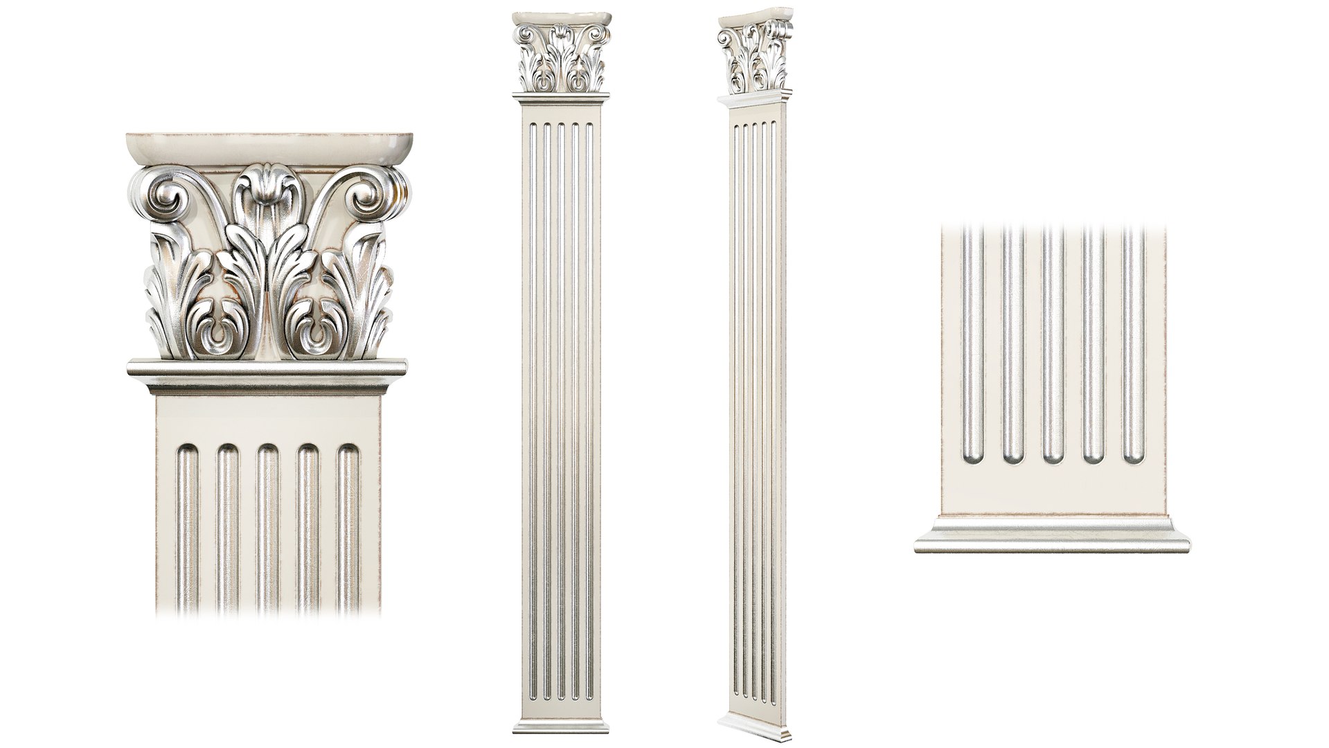 3D Classic Pilaster 01 Model - TurboSquid 2067758