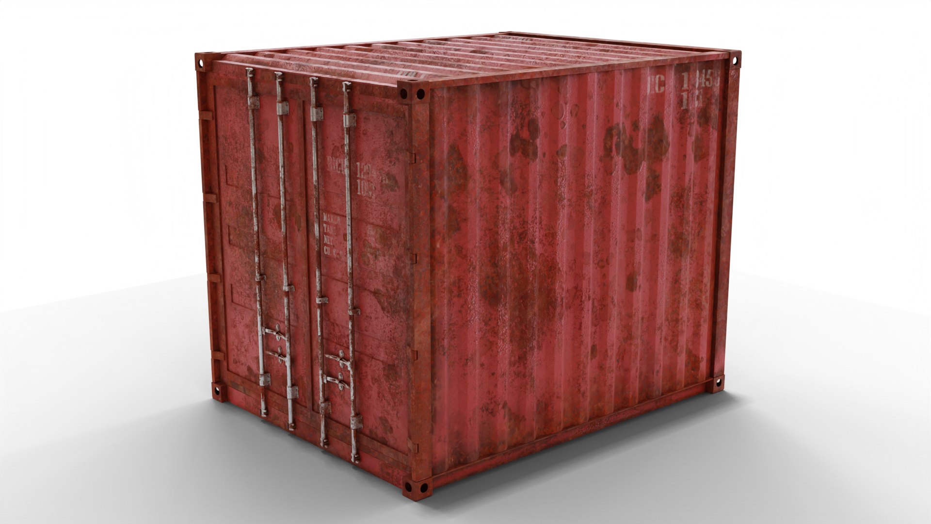 3D model 10Ft Cargo Container - Red - Rusted - TurboSquid 1918588