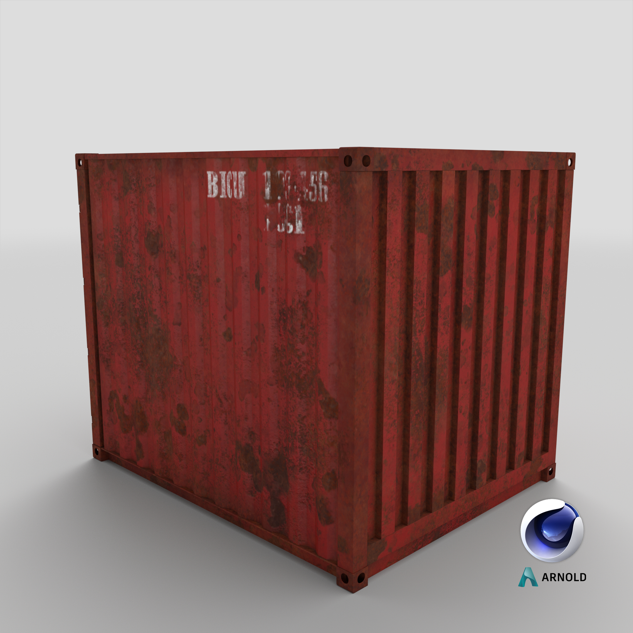 3D model 10Ft Cargo Container - Red - Rusted - TurboSquid 1918588