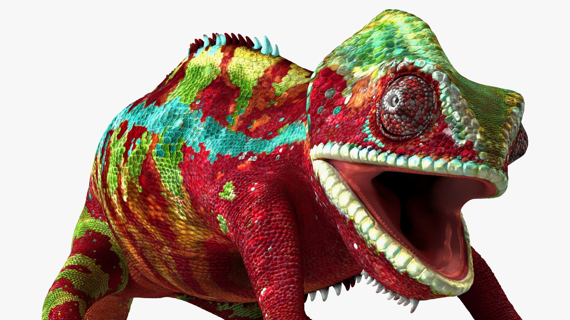 3D Chameleon Red Rigged - TurboSquid 2062984