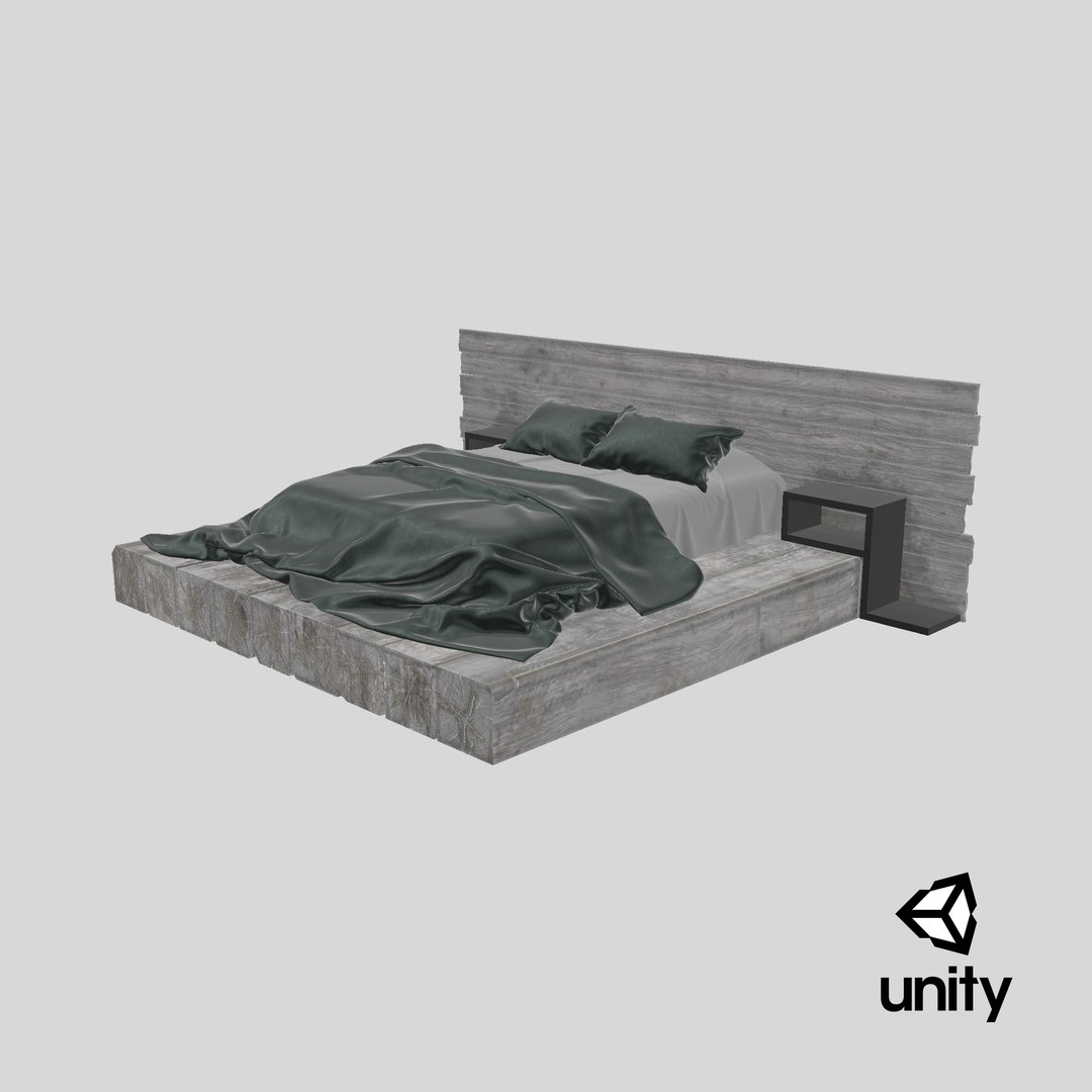 Wood Bed Model - TurboSquid 1390588