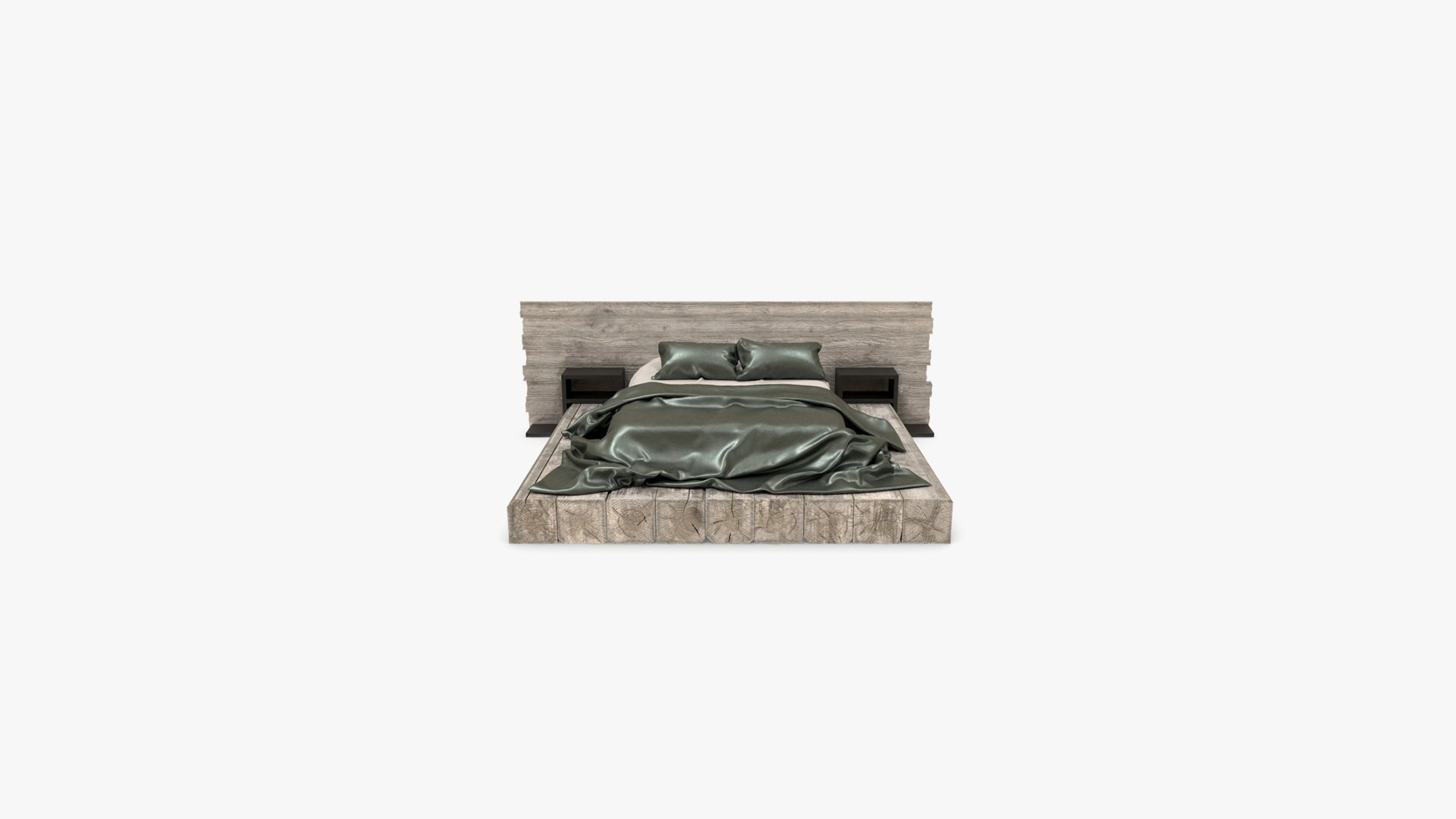 Wood Bed Model - TurboSquid 1390588