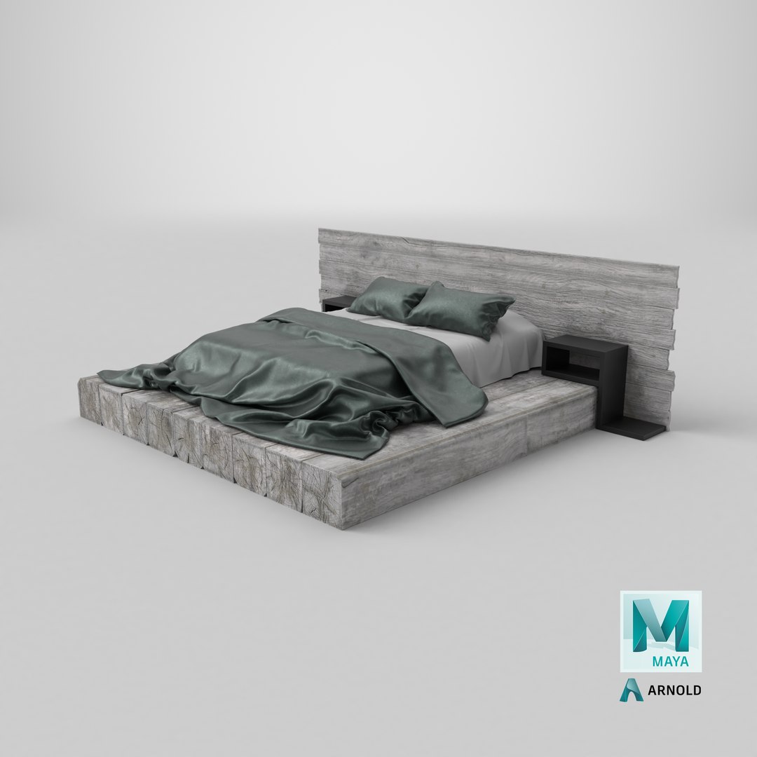 Wood Bed Model - TurboSquid 1390588