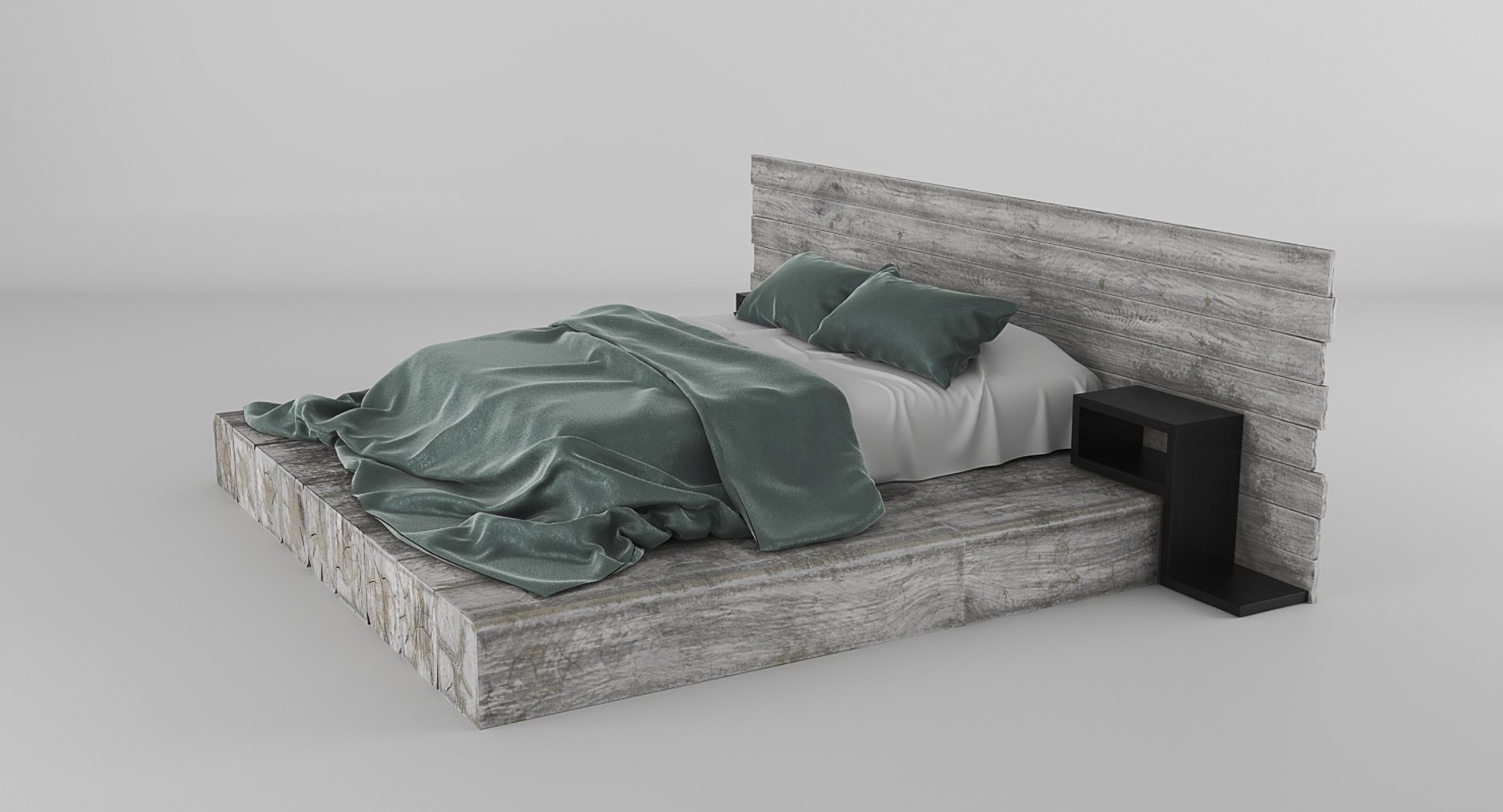 Wood bed model - TurboSquid 1390588