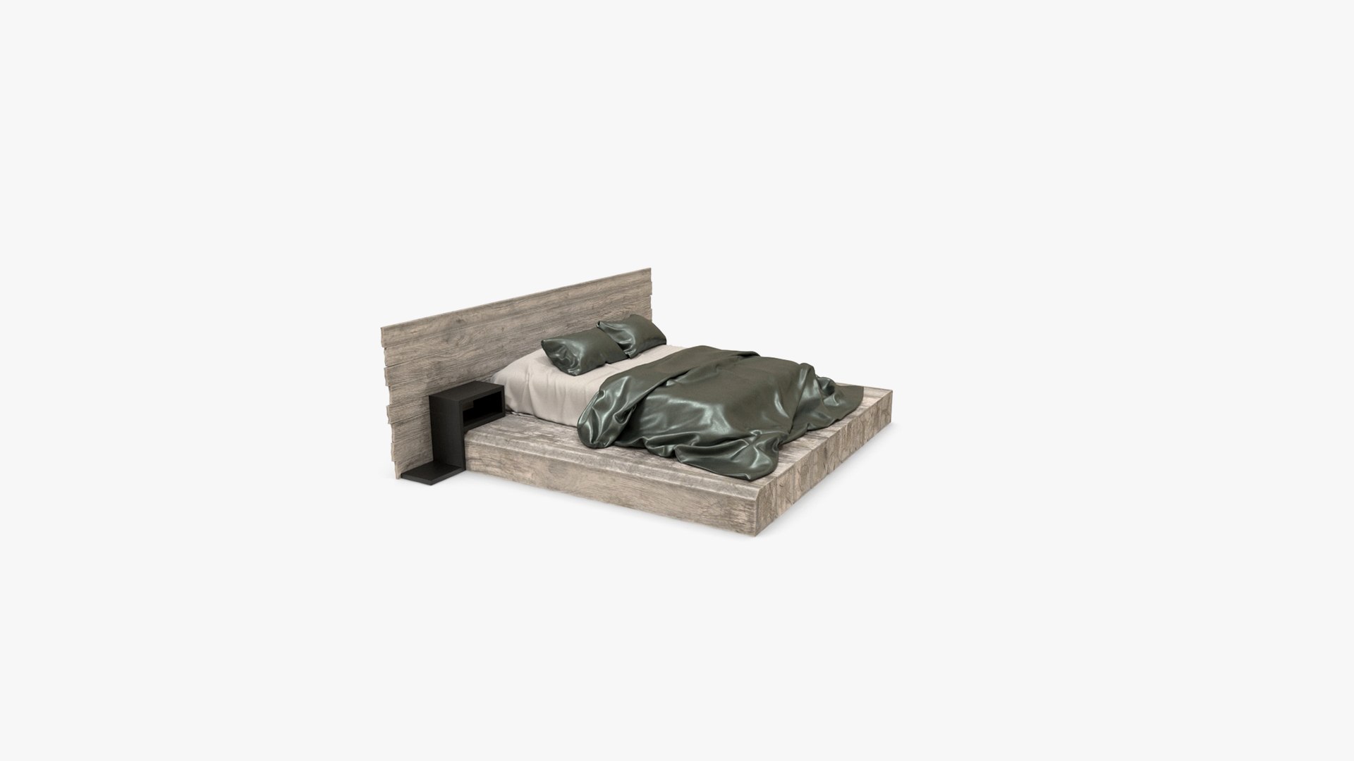 Wood Bed Model - TurboSquid 1390588