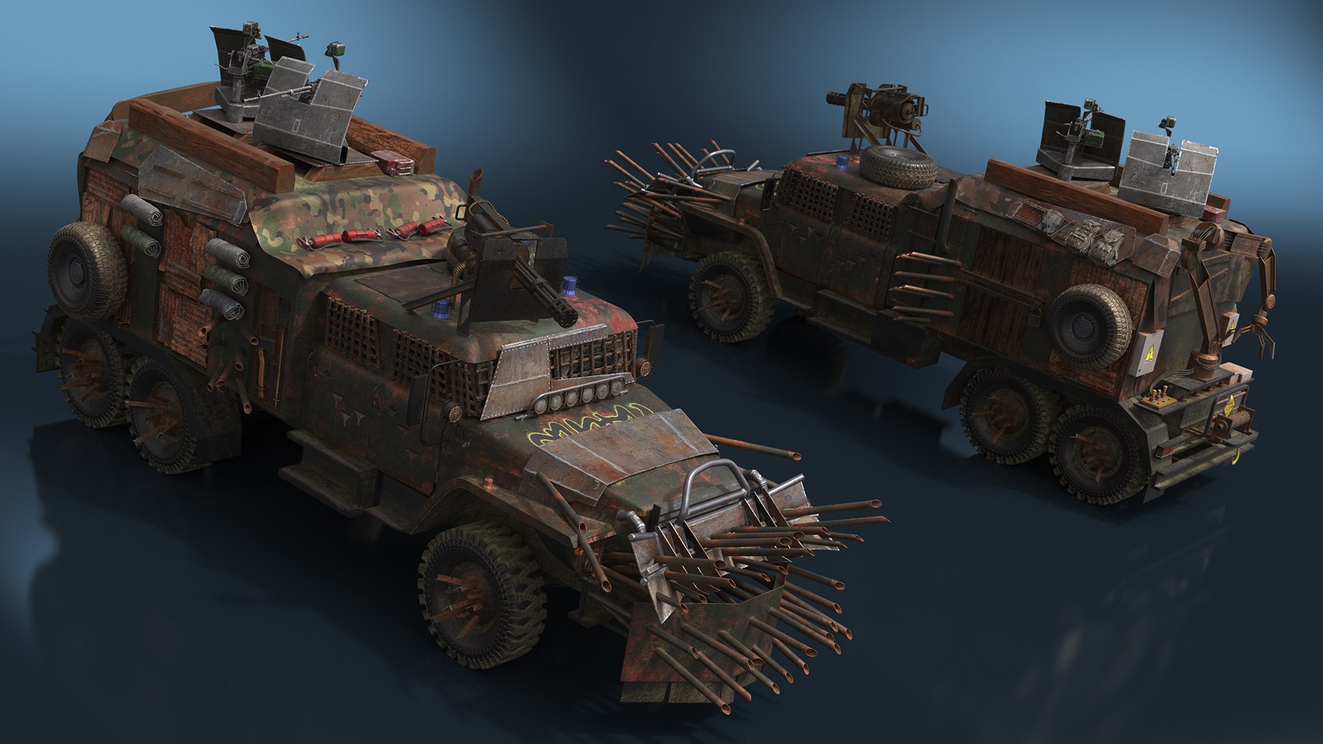 3D Post-Apocalyptic War Truck With Heavy Armor - TurboSquid 2435206
