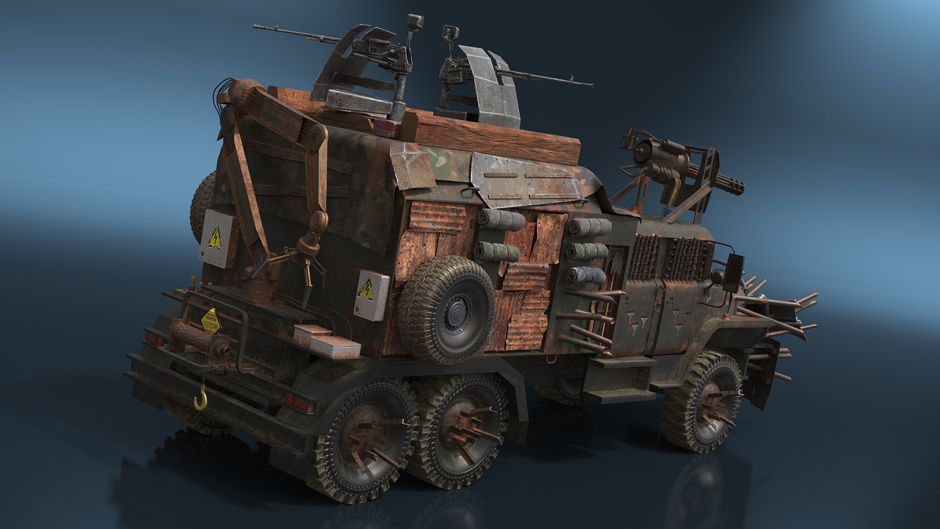 3D Post-Apocalyptic War Truck With Heavy Armor - TurboSquid 2435206