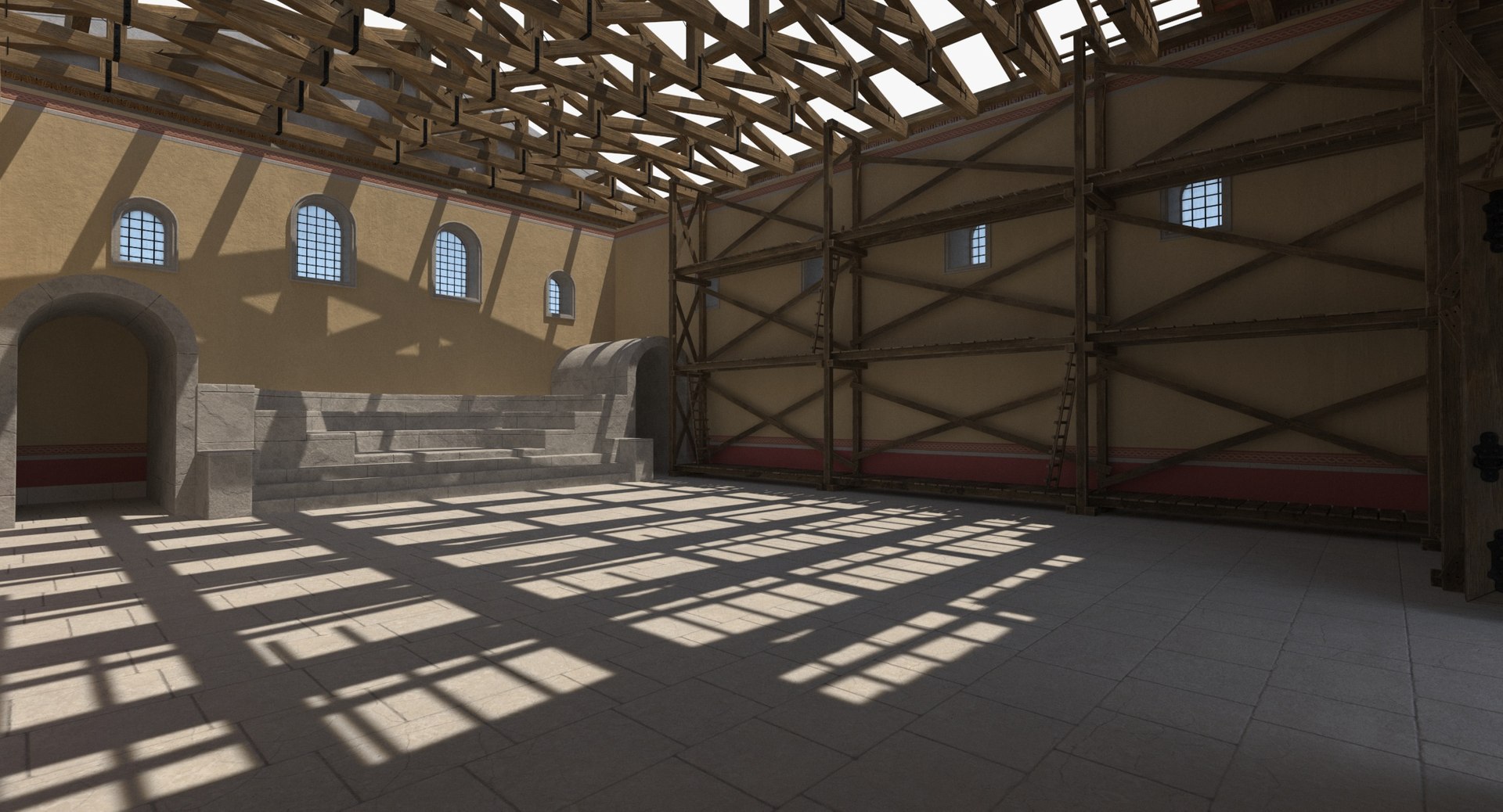 3D Roman Civic Basilica Under Construction model - TurboSquid 2163710