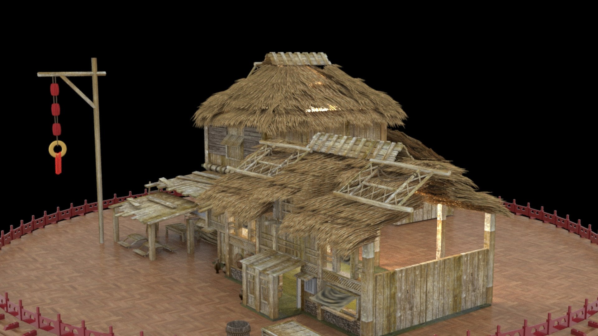 Chinese Ancient Cottage House Model - TurboSquid 2198038