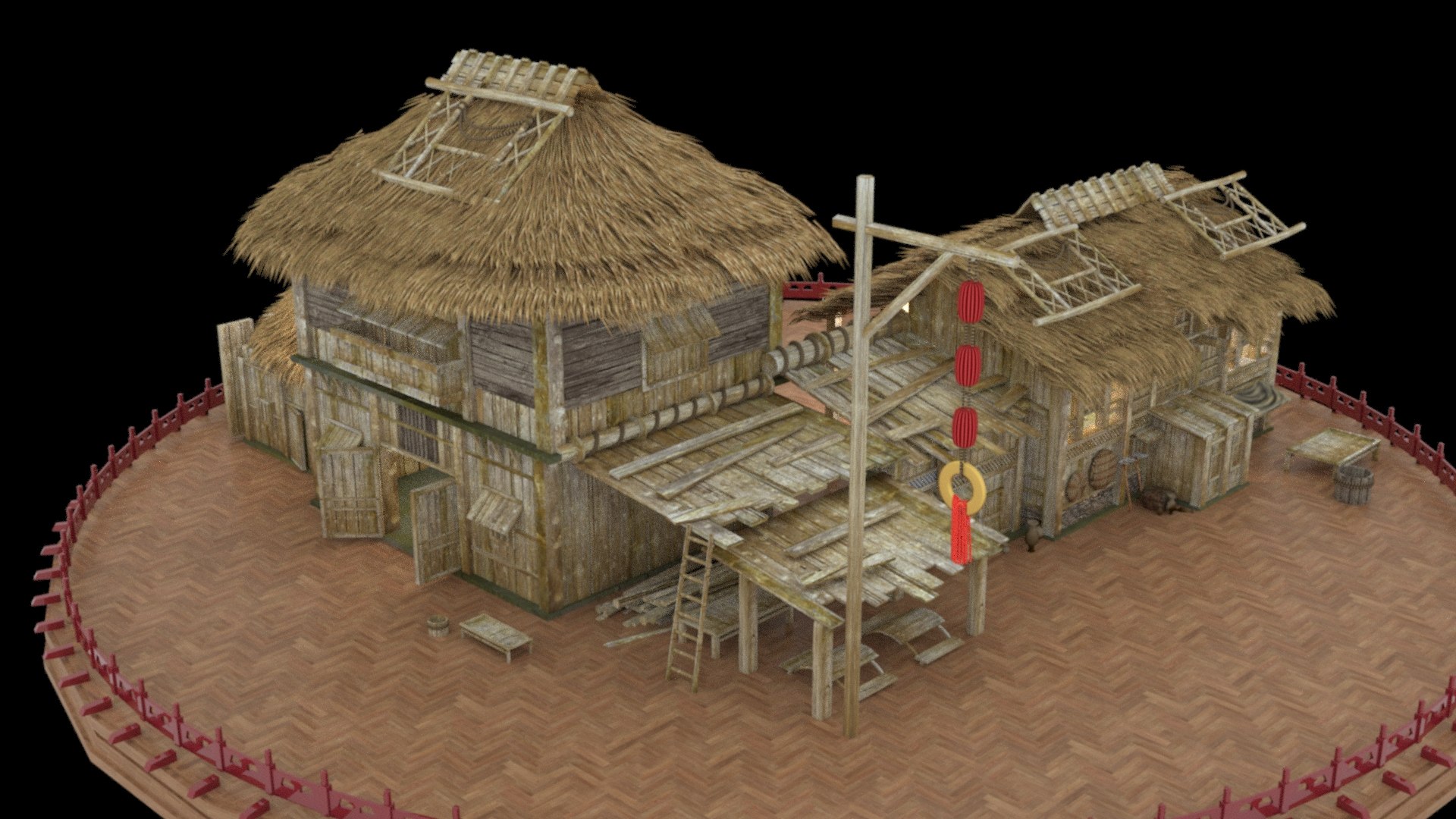 Chinese Ancient Cottage House Model - TurboSquid 2198038