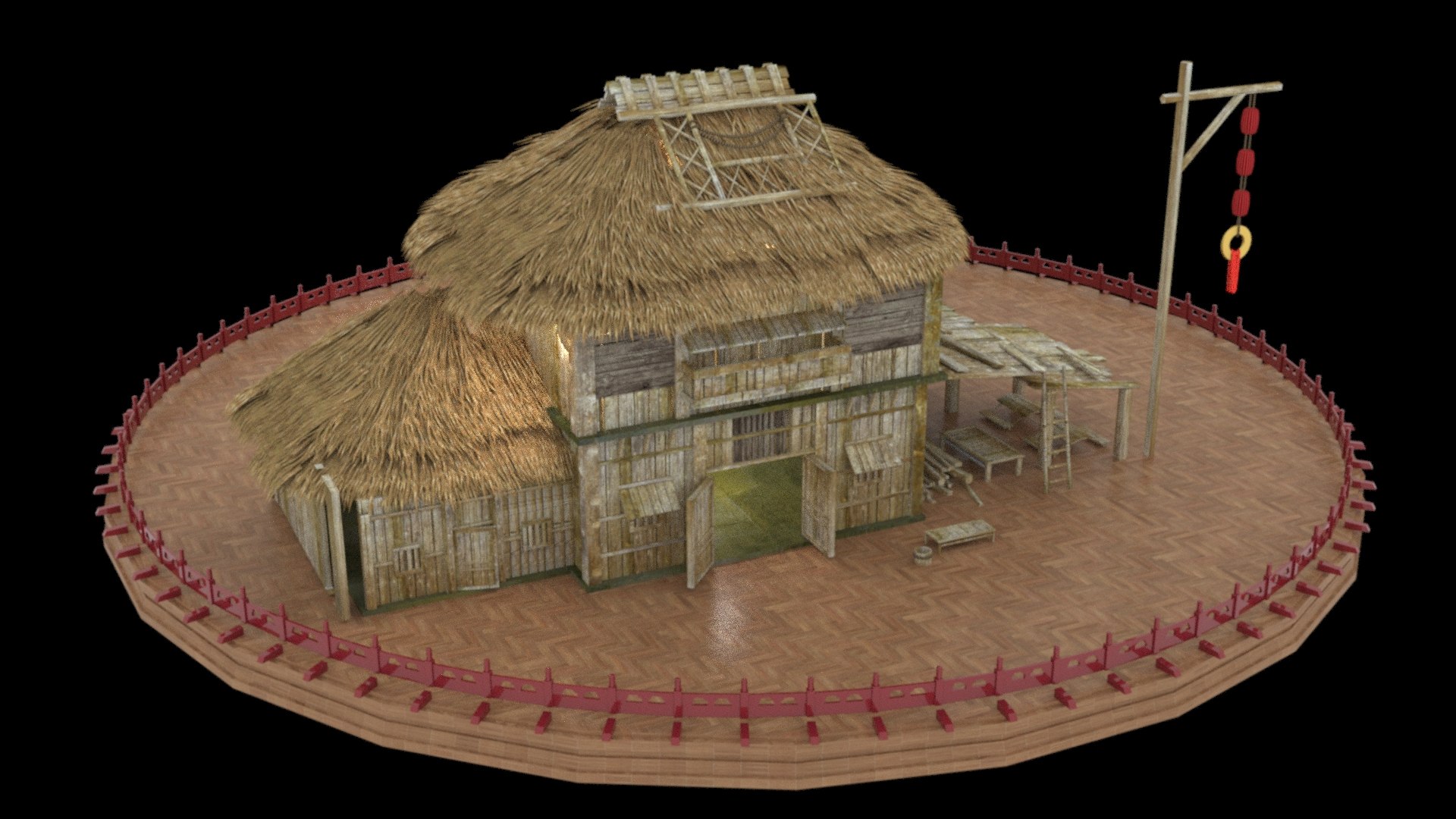 Chinese Ancient Cottage House Model - TurboSquid 2198038