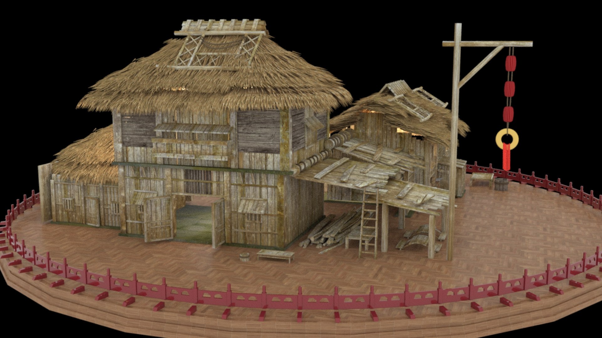 Chinese Ancient Cottage House Model - TurboSquid 2198038