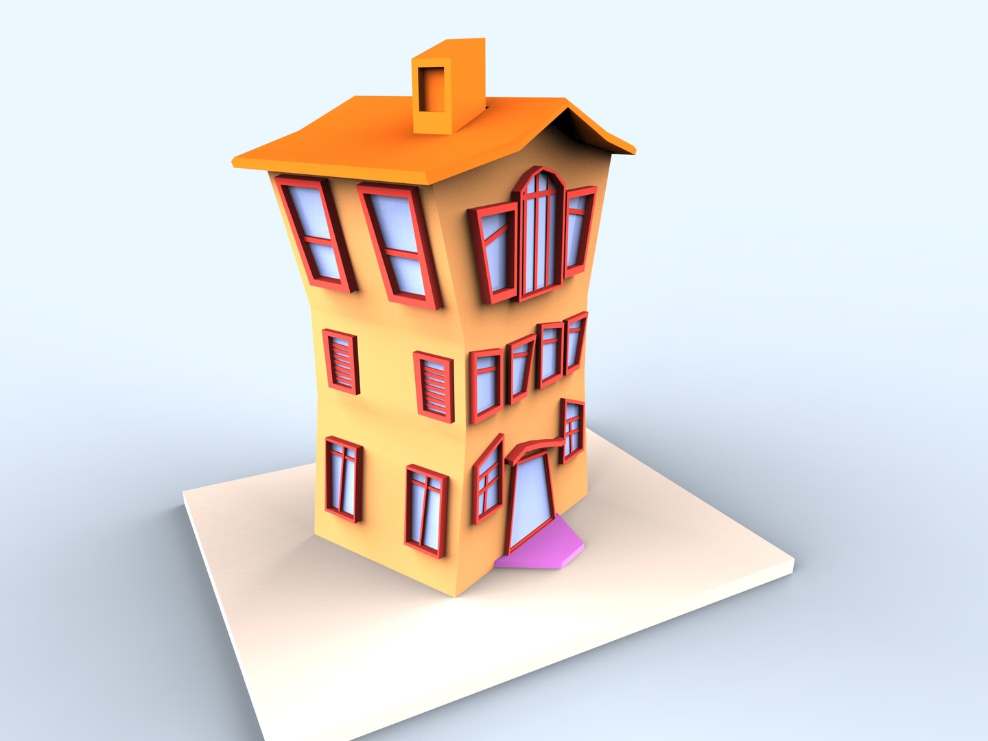 3d colorfull cartoon building model