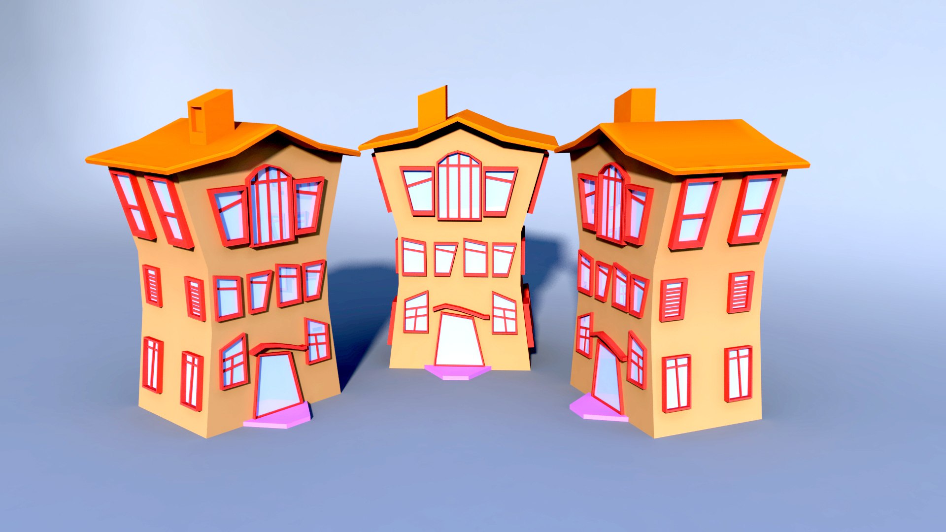 3d colorfull cartoon building model