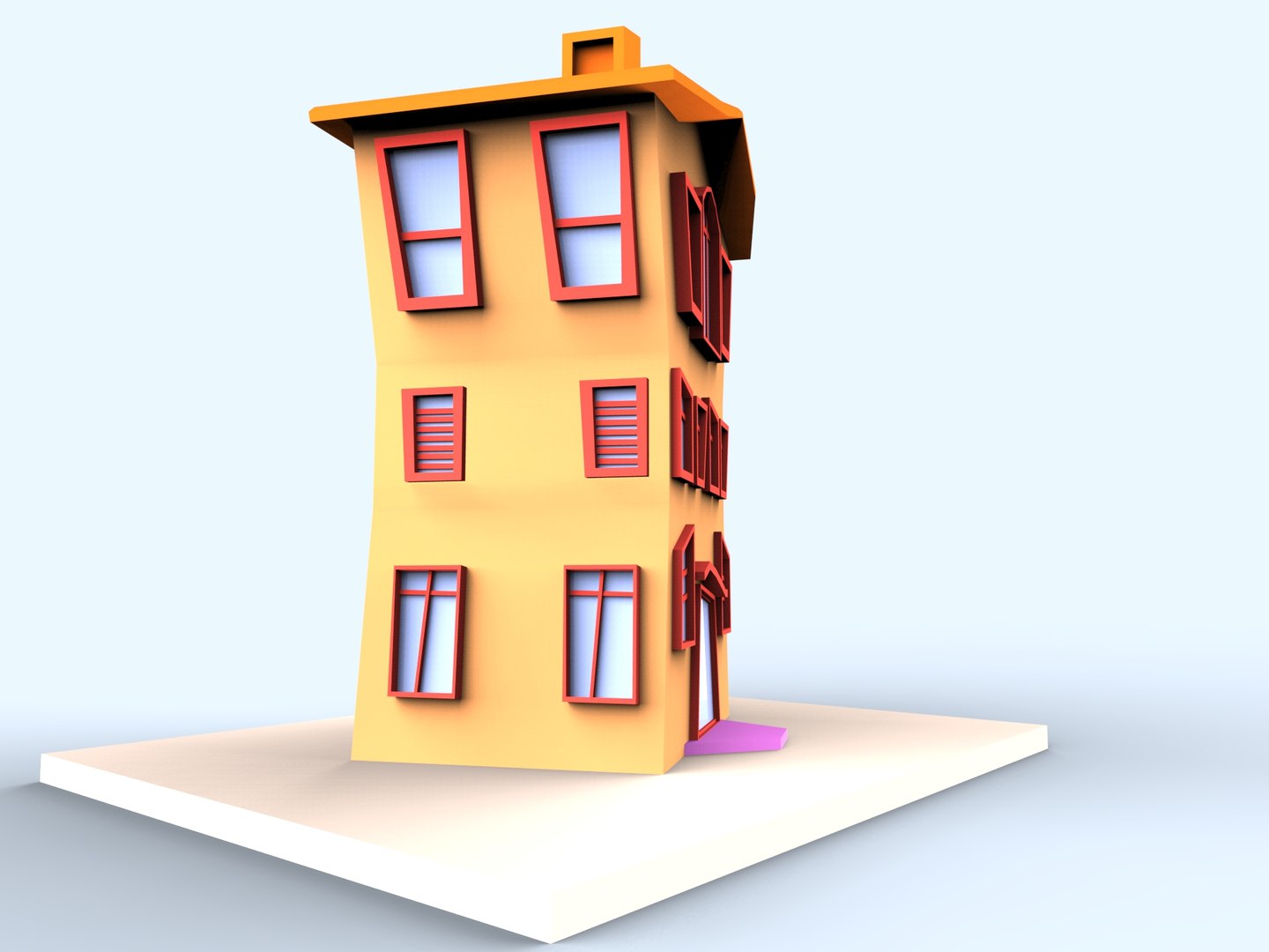 3d colorfull cartoon building model