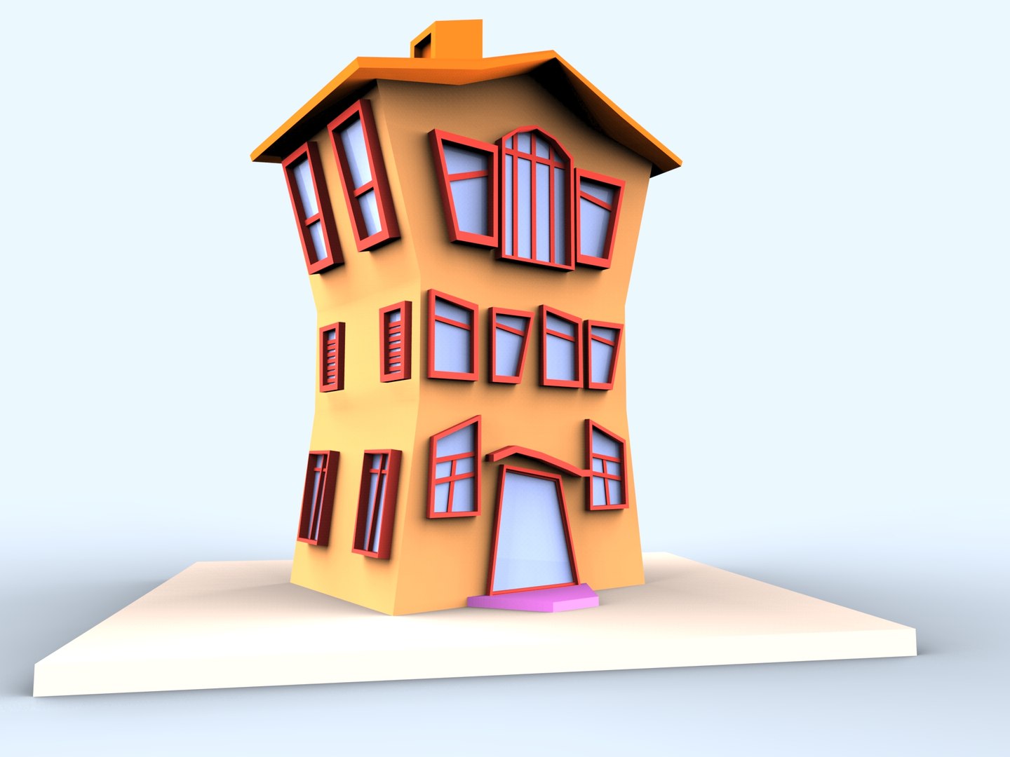 3d colorfull cartoon building model