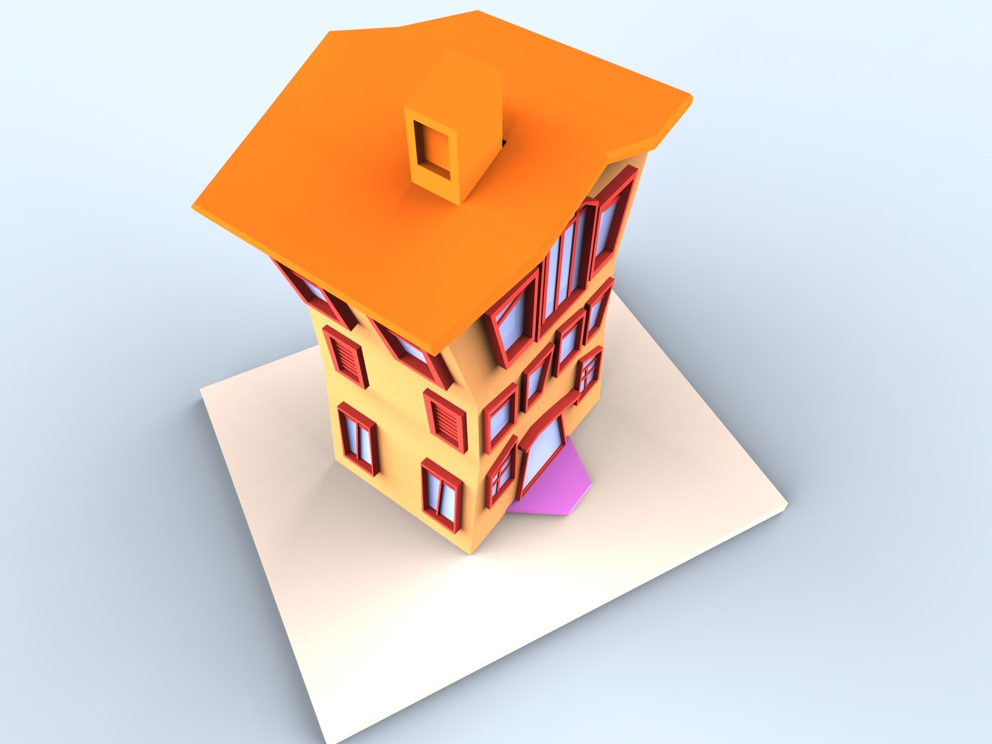 3d colorfull cartoon building model