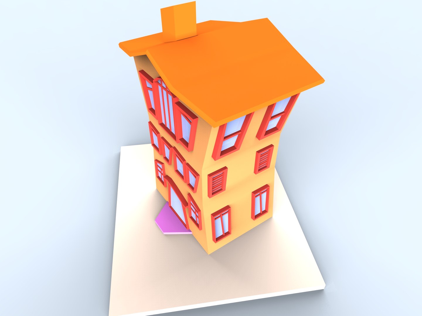 3d colorfull cartoon building model