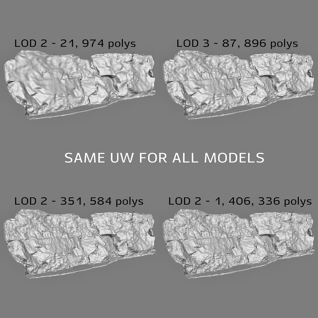 3D limestone wall model - TurboSquid 1225094