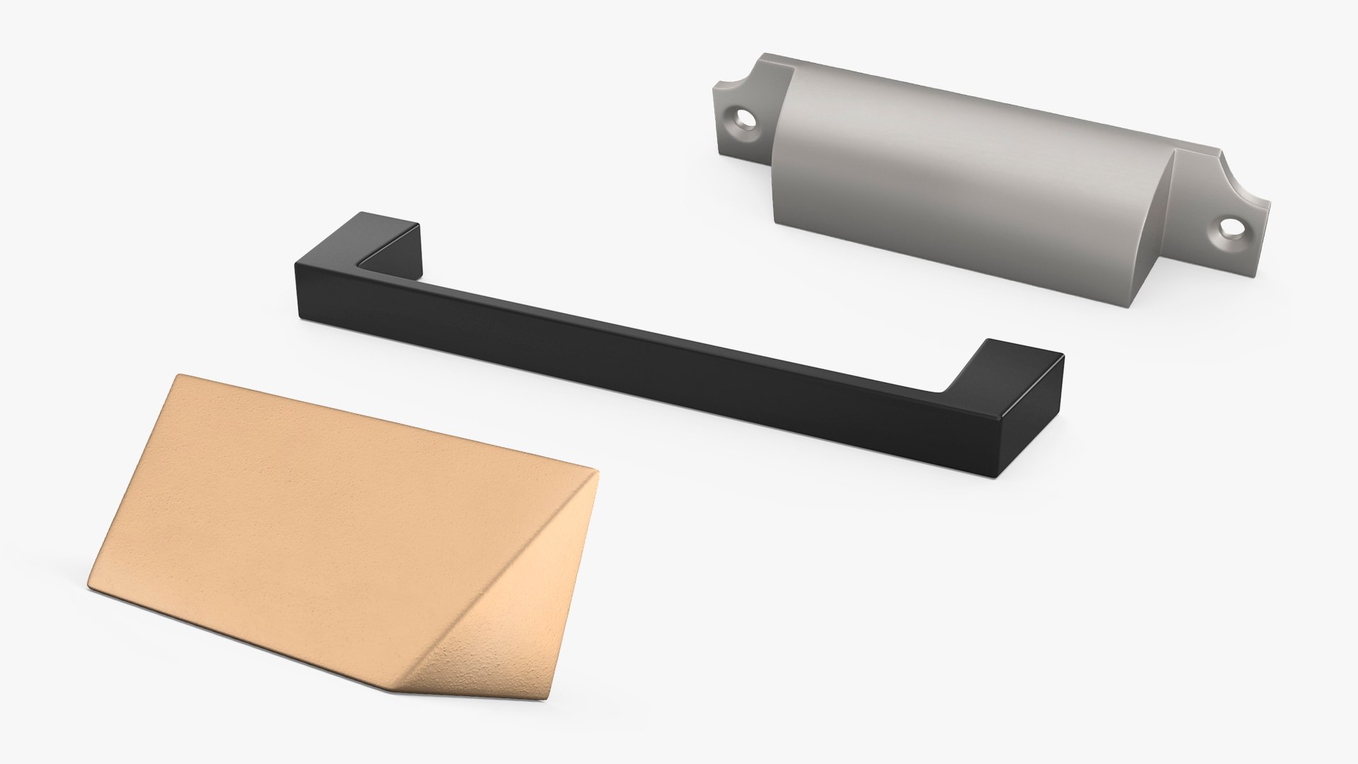 Kitchen Cabinet Handles Collection 3 3D Model - TurboSquid 2234439